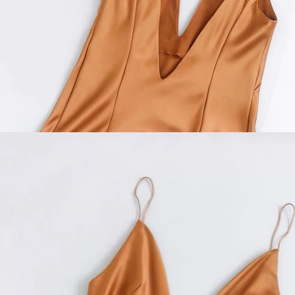 Zara | Dresses | Zara Long Satin Effect Dress | Poshmark